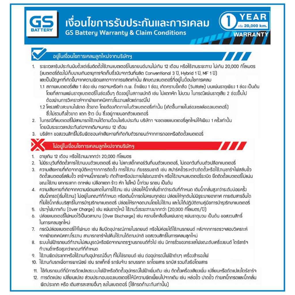 GS EFB LN2-MF DIN65 แบตรถยนต์ แบตขั้วจม 65 แอมป์ รองรับระบบ ISS ไฟแรง ใหม่จากโรงงาน มีรับประกัน ...