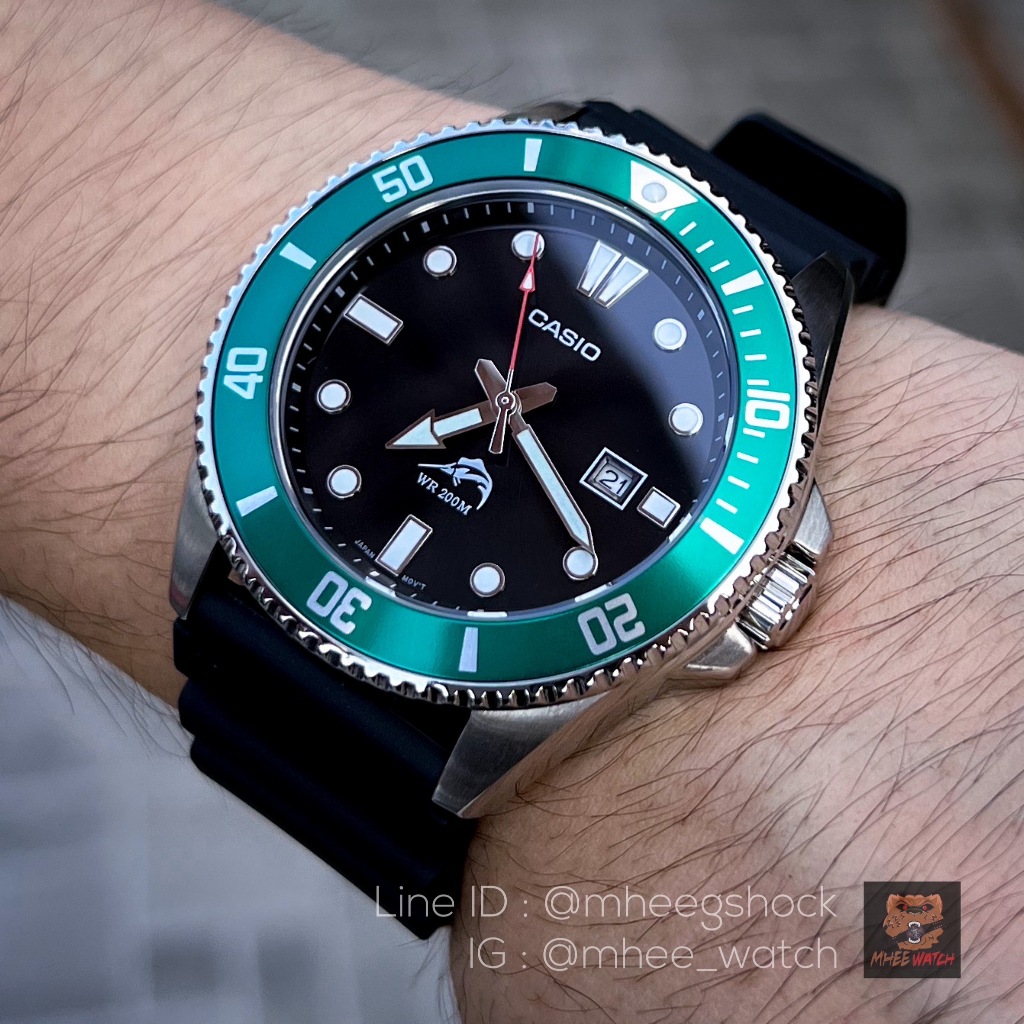 Casio Dro Submarine Starbucks Black Rubber Strap | Shopee Thailand