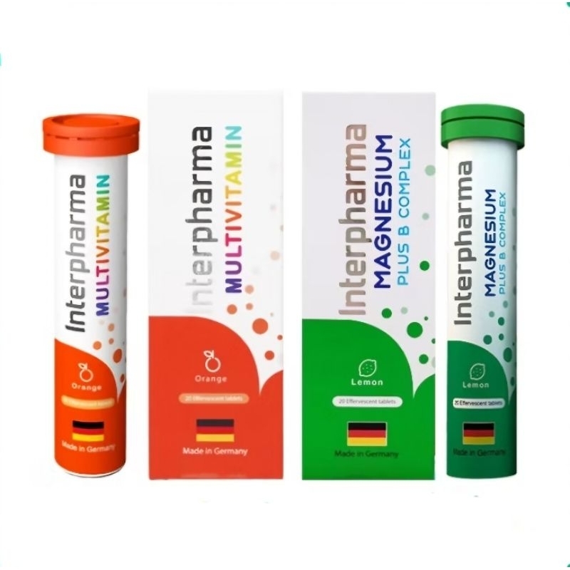 เม็ดฟู่ Interpharma Magnesium Plus B.complex (เขียว) และ Multivitamin (ส้ม) 20 เม็ด | Shopee ...