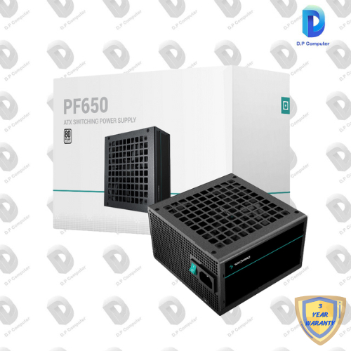 POWER SUPPLY (อุปกรณ์จ่ายไฟ) DEEPCOOL PF650 - 650W 80 PLUS (ATX) สินค้า ...