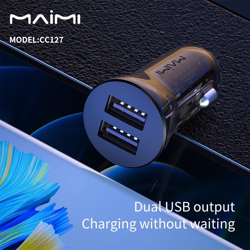 Maimi รุ่นCC127 CAR CHARGER หัวชาร์จในรถยนต์2.4 A (2ช่องUSB) ใช้งานได้2 ...