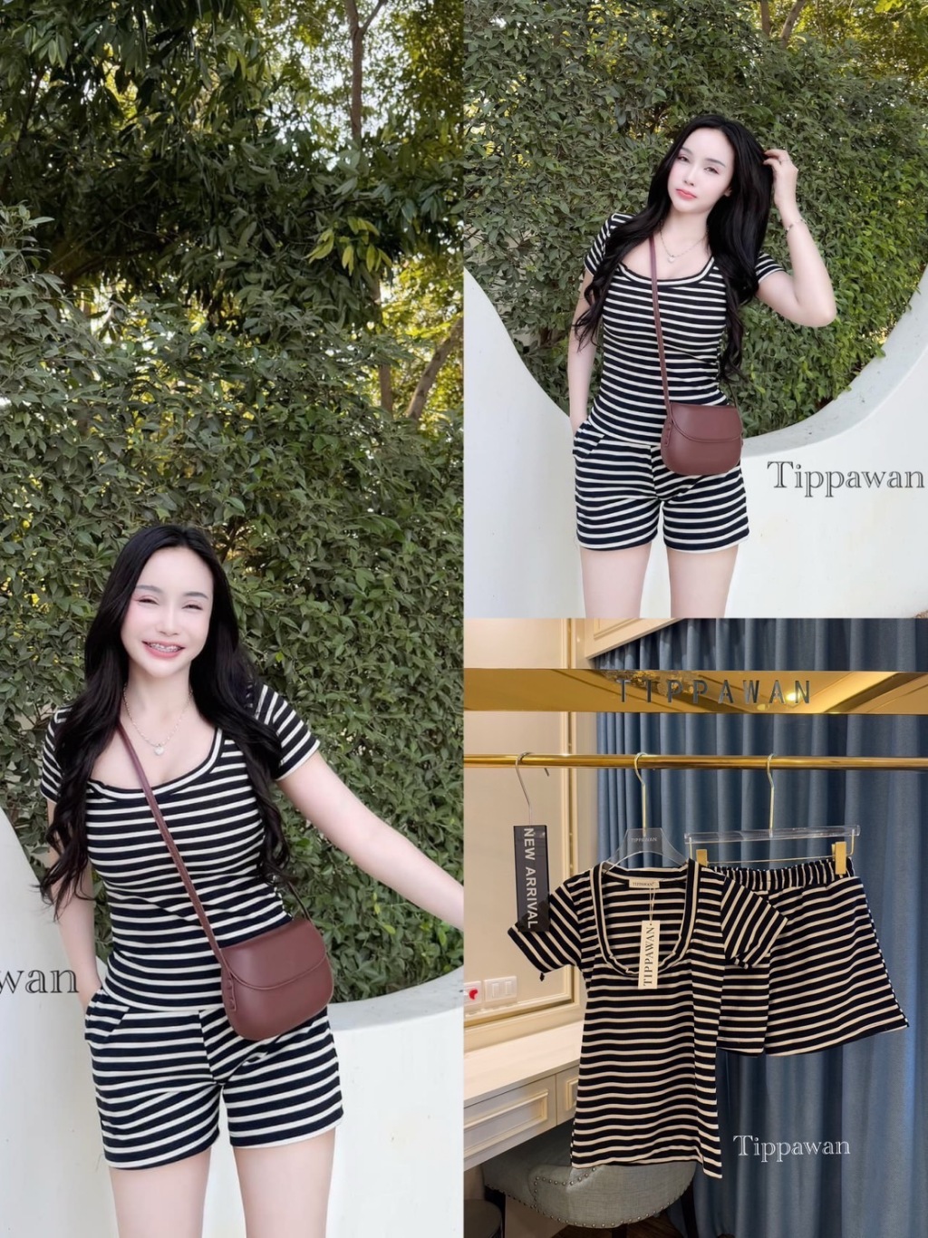 【TIPPAWAN】 TPW 9523 เสื้อคอยูสุดSexy มาพร้อมกางเกงขาสั้น เรียบๆแต่สวยสับนะบอกเรย ชุดเดียวใส่ได่ ...