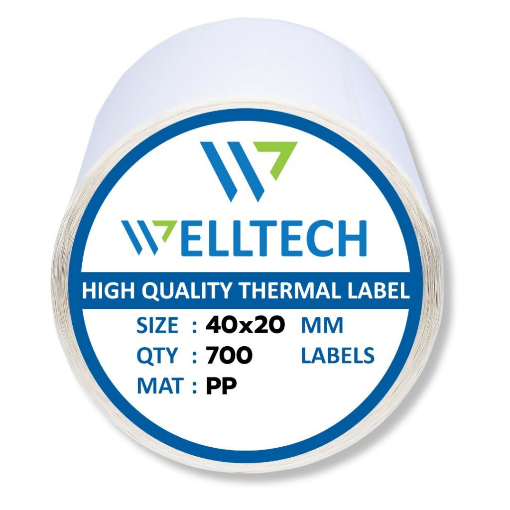 Thermal Sticker Labels WELLTECH สติกเกอร์ความร้อน เนื้อ PP แช่น้ำ แช่แข็งได้ ไม่ฉีกขาด | Shopee ...