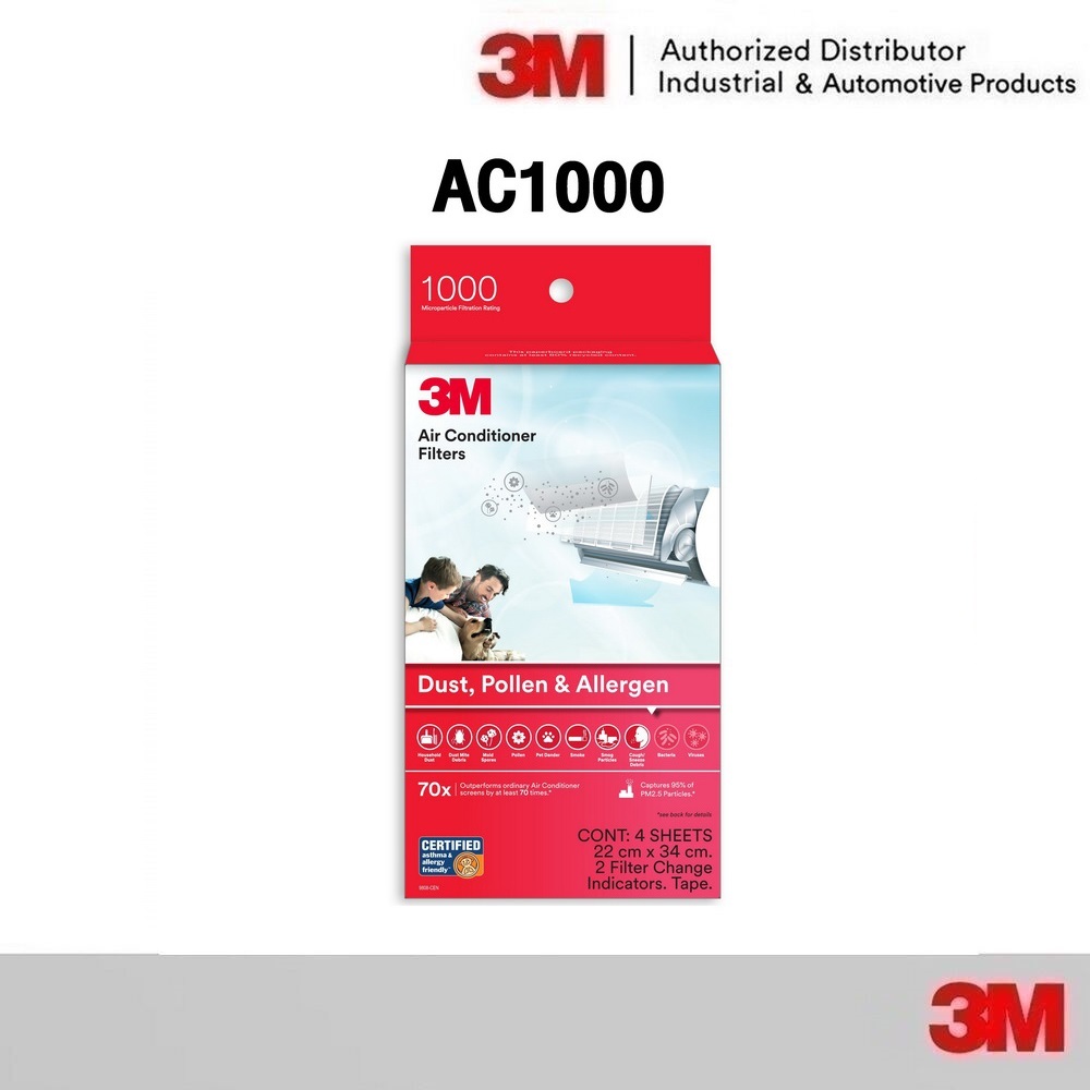 3M แผ่นกรองสิ่งแปลกปลอมในอากาศ สำหรับใส่เครื่องปรับอากาศ รุ่น 9808 กล่องสี แดง 38x270cm หรือ ...