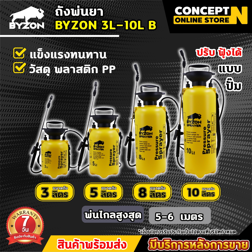 ถังพ่นยา กระบอกพ่นยา BYZON 3 5 8 10 ลิตร กระบอกฉีดน้ำ พร้อมสายสะพาย ฝอยละเอียด ประกัน 7 วัน ...
