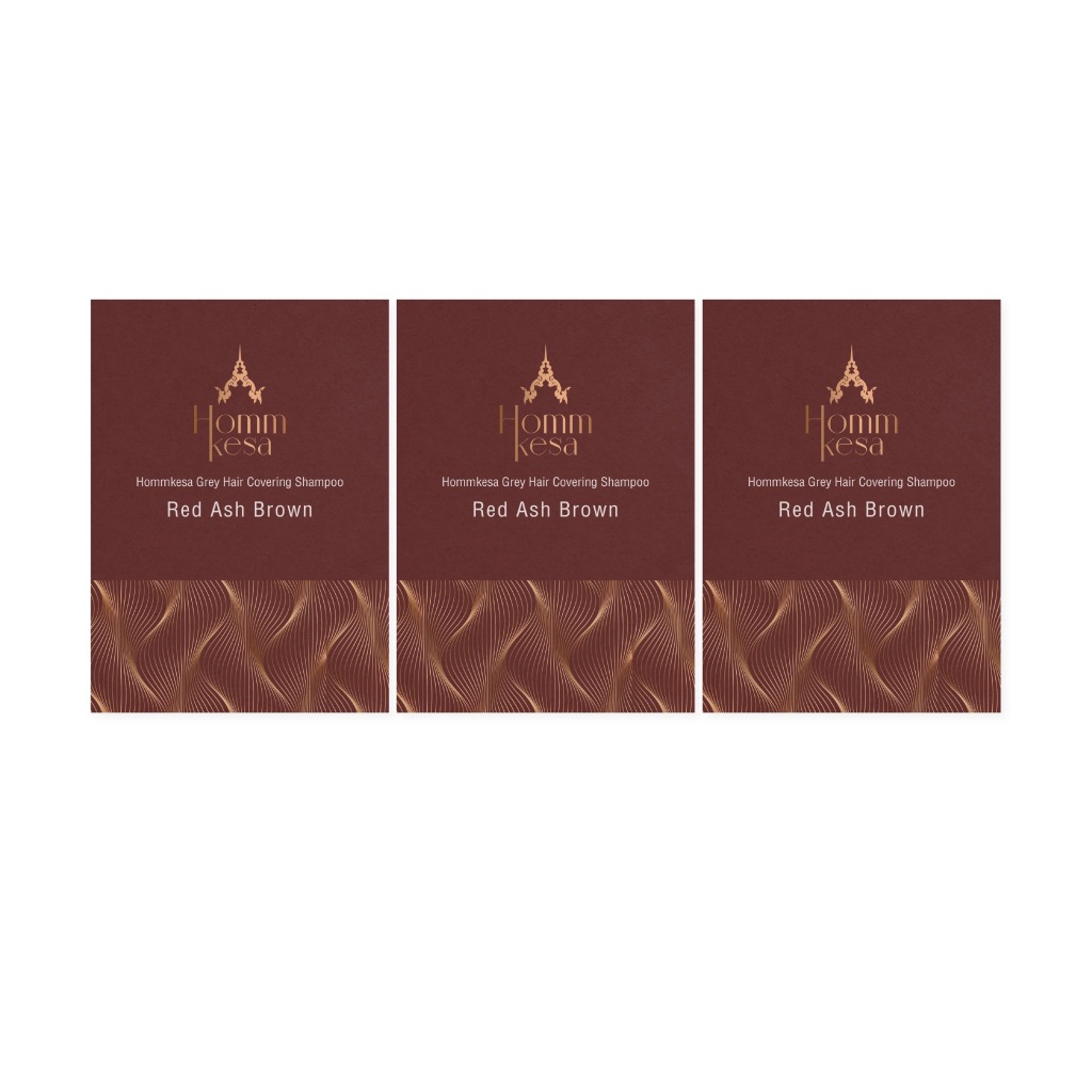 แชมพูปิดผมขาวน้ำตาลแดงหม่น RED ASH BROWN 3 ซอง ราคา 250 บาท ขนาด 30ml ...