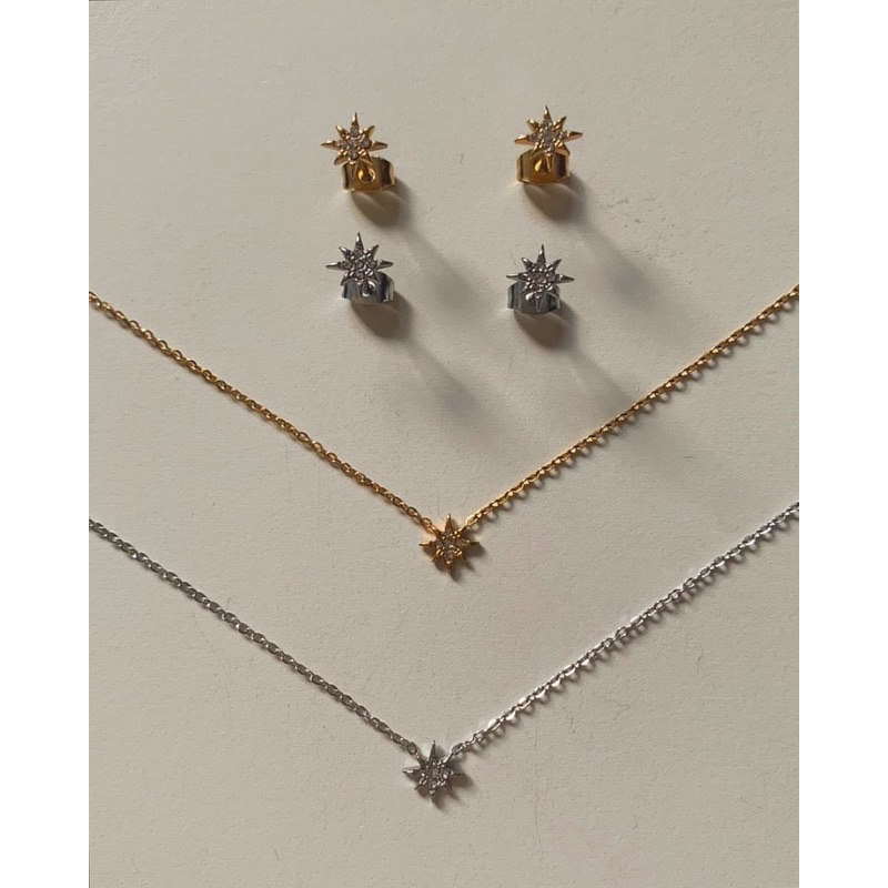 ต่างหูสเตนเลส สร้อยสเตนเลส HER OBJECTIVE_HER LUCKY SET | Shopee Thailand