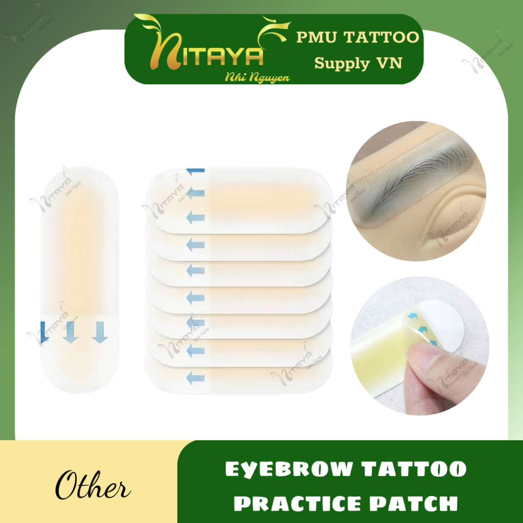 Eyebrow Tattoo Practice Patch (1 set 10pcs) แผ่นหนังซิลิโคนแปะ สำหรับ ...