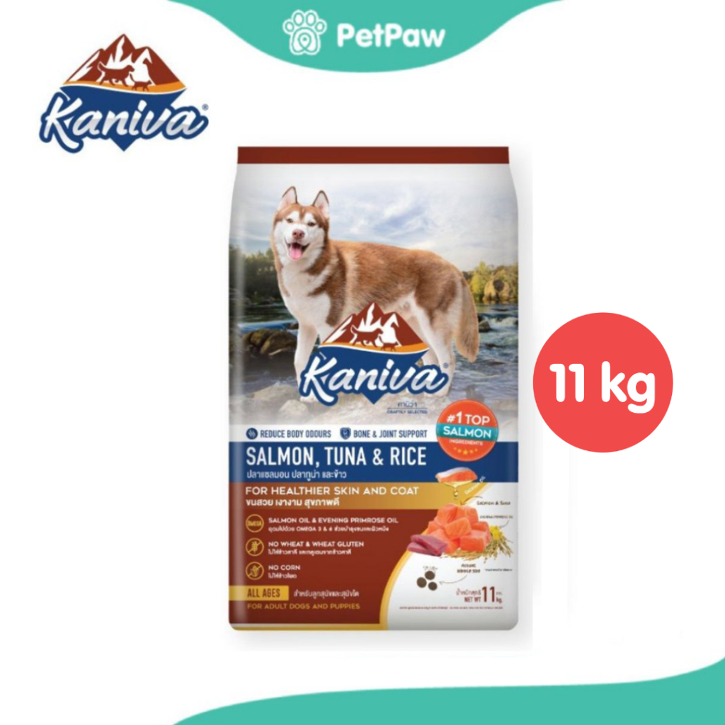 [ ไม่เข้าร่วมE-TAX] Kaniva : Dog Salmon สูตรปลาแซลมอน ทูน่า และข้าว 11 Kg. | Shopee Thailand