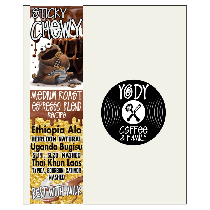 Sticky Chewy 🍪🍫Medium Roast Espresso blendYody Coffee เมล็ดกาแฟเบลนด์ ...