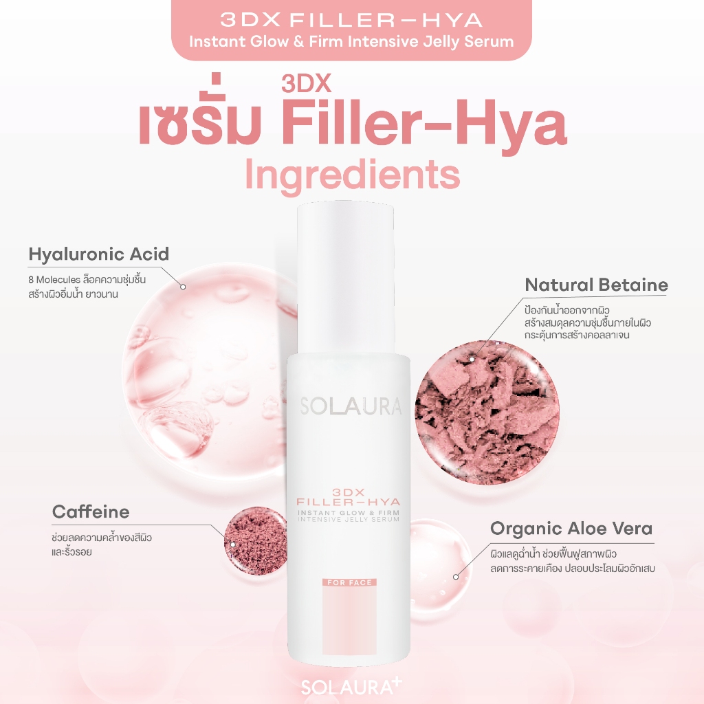 SOLAURA 3DX Filler-HYA Face Instant Glow & Firm Intensive Jelly Serum ...
