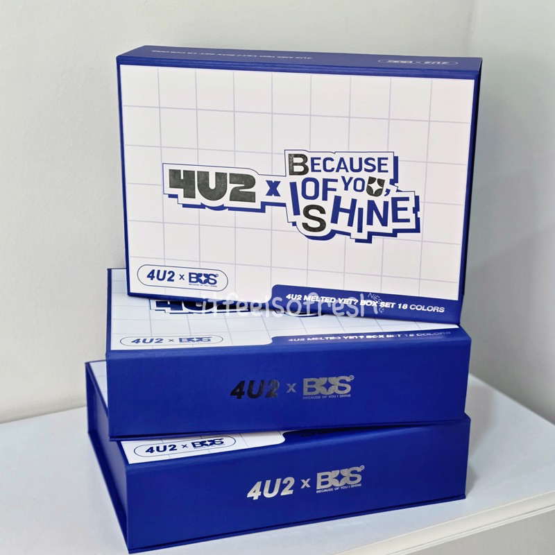 4U2 x BUS ลิป/กล่องเปล่า/กล่องเหล็ก/สติ๊กเกอร์💙 4U2 x BUS Special Box ...