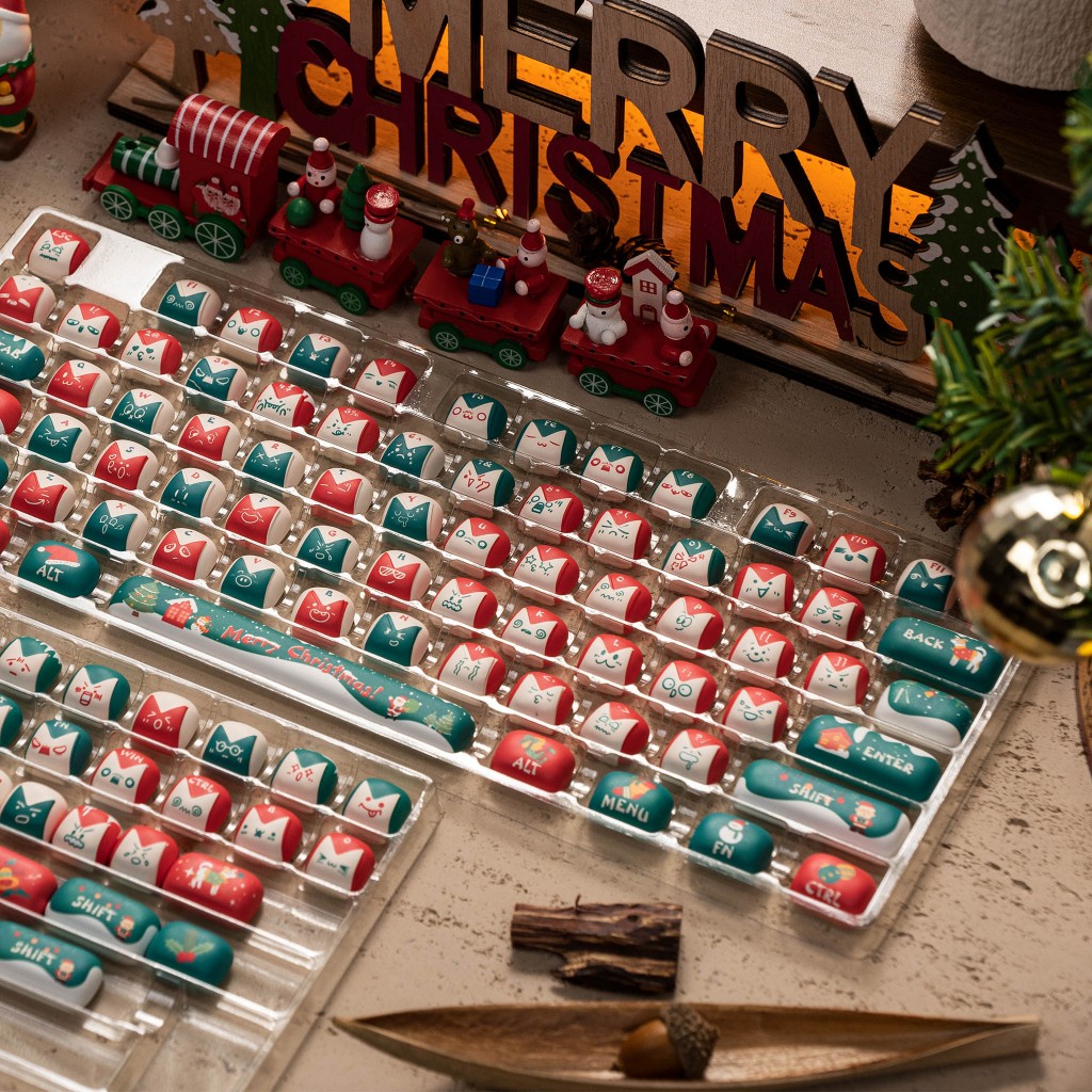 คีย์แคป AKKO Christmas Fantasy 137 ปุ่ม PBT dye-sub MOG Profile keycaps ...