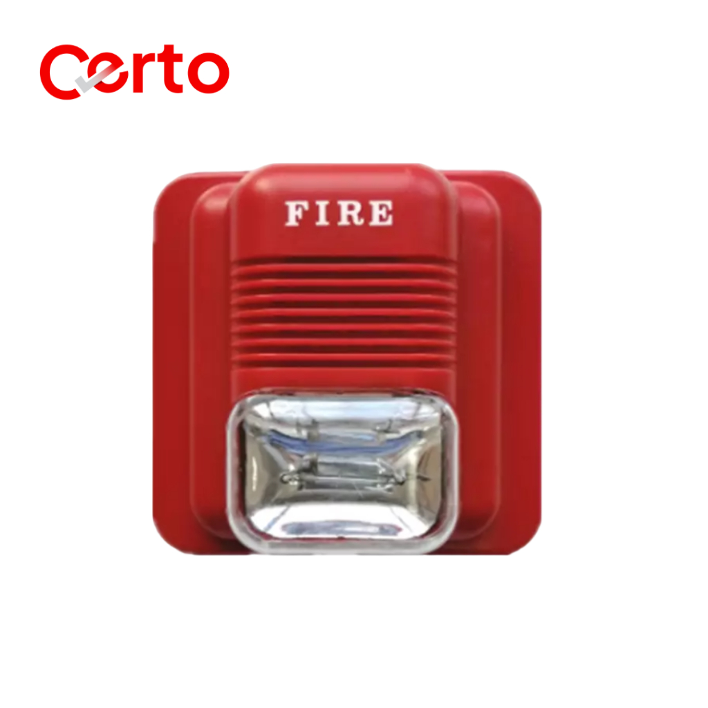 Strobe sounder, 3 tones อุปกรณ์แจ้งสัญญาณเตือนด้วยแสงไฟกระพริบ CERTO CT ...