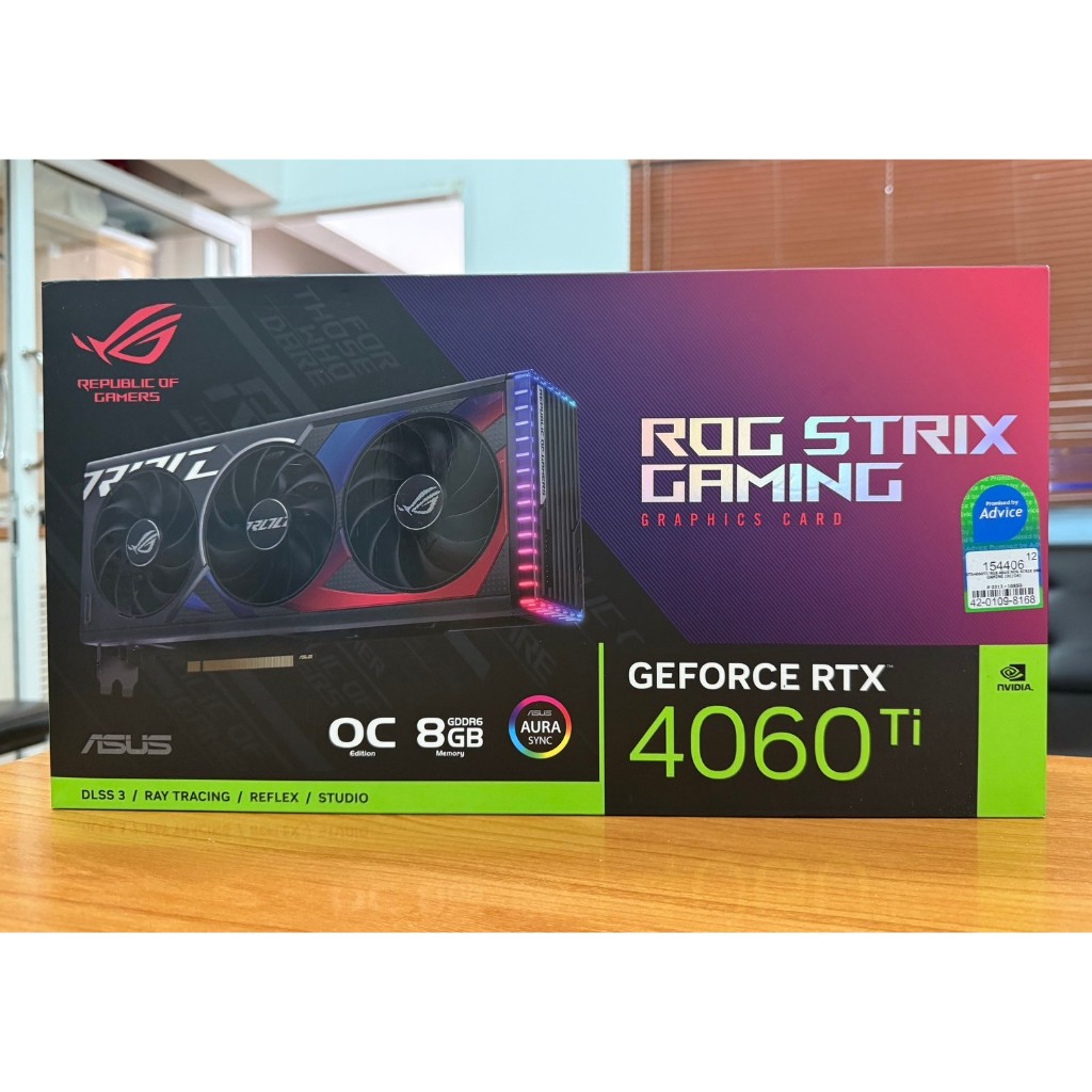 ASUS ROG STRIX RTX 4060TI 8GB GDDR6 OC EDITION มือ1 ไม่แกะซิล ประกัน 3 ...