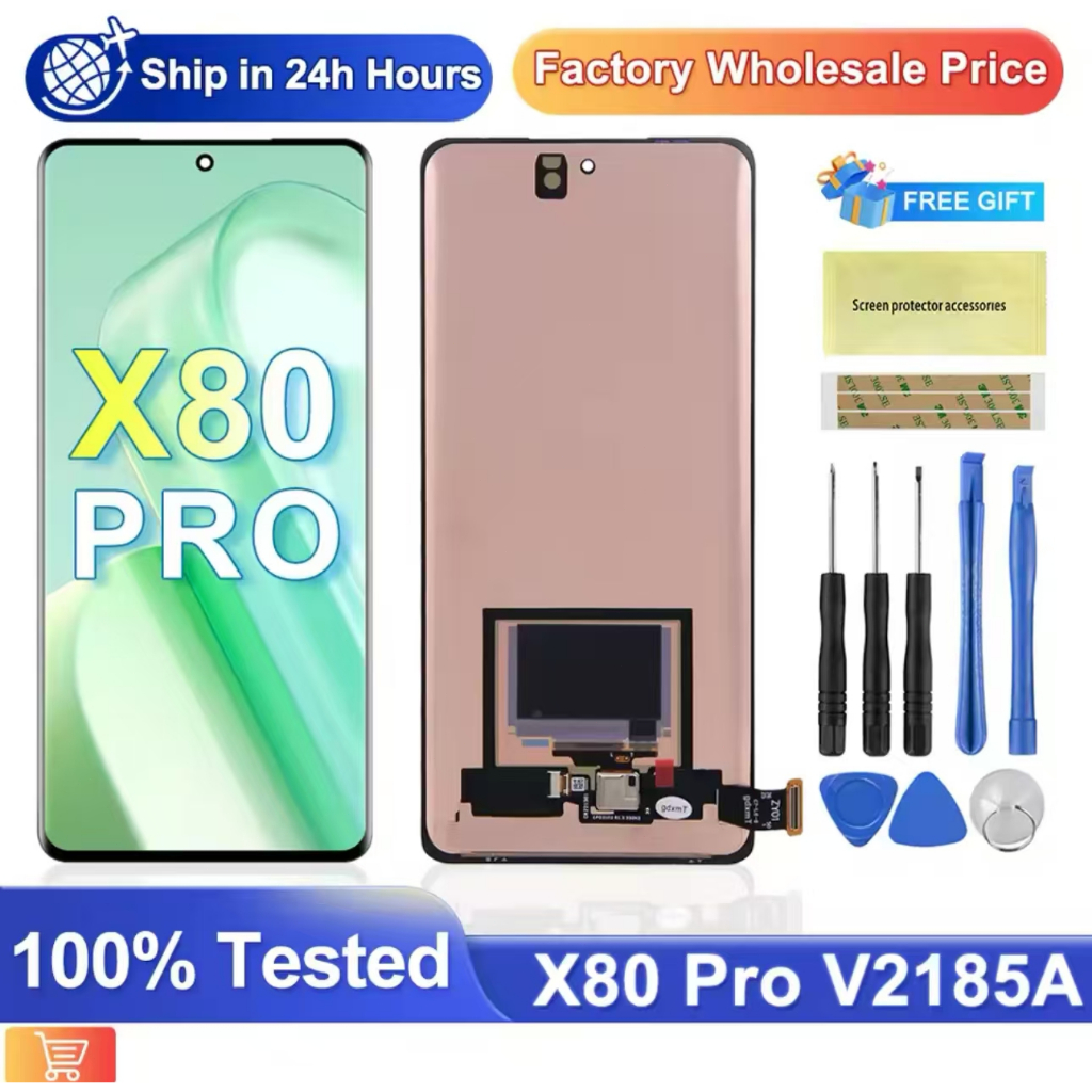 จอแสดงผล AMOLED 6.78 "สำหรับ VIVO X80 Pro, LCD V2185A V2145, ชิ้นส่วน ...
