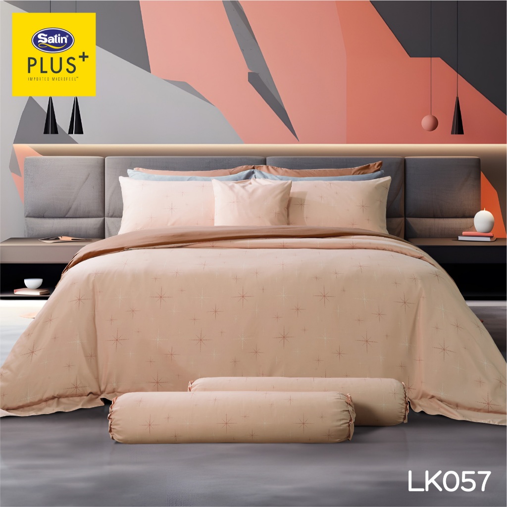 Satin Plus Lucky Me lucky MU ชุดผ้าปูที่นอน 3.5 ฟุต 3 ชิ้น + ผ้านวม 60"x80" | Shopee Thailand