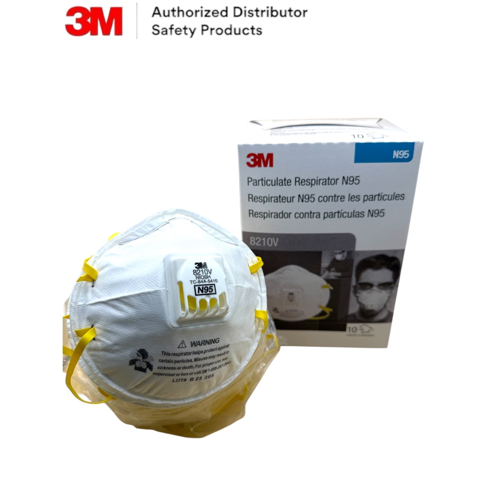 หน้ากากกันฝุ่นละออง PM2.5(10ชิ้น/กล่อง) 3M 8210V N95 | Shopee Thailand