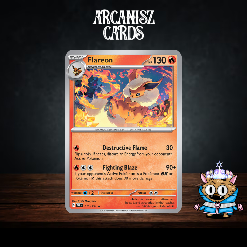 Flareon Pokemon Prismatic Evolution 013/131 การ์ดโปเกม่อนภาษาอังกฤษ ...