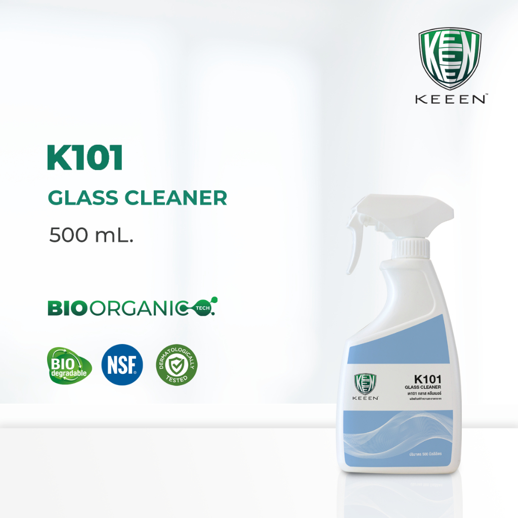 Keeen ผลิตภัณฑ์น้ำยาเช็คคราบมัน บนกระจก - K101 GLASS CLEANER 500 ML ...