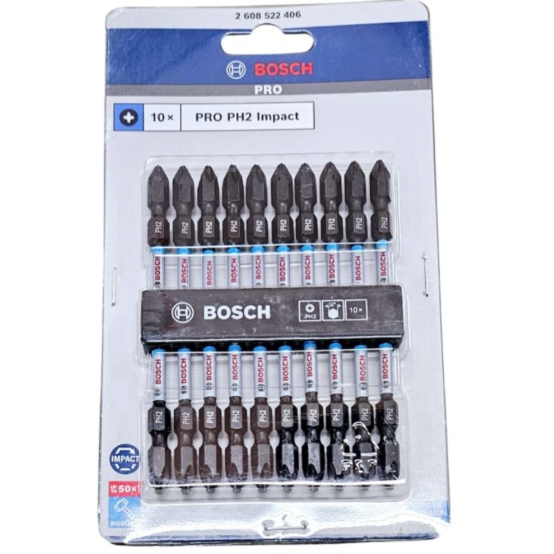 BOSCH ดอกไขควง IMPACT NO.2 X 110MM *ราคาต่อ 1 แพค* 2608522406 | Shopee ...