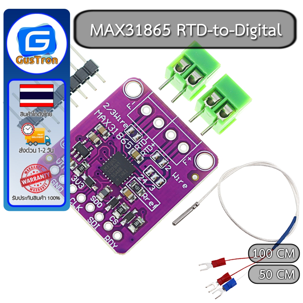 MAX31865 PT100/PT1000 RTD-to-Digital Converter Board Temperature Thermocouple Sensor Amplifier ...