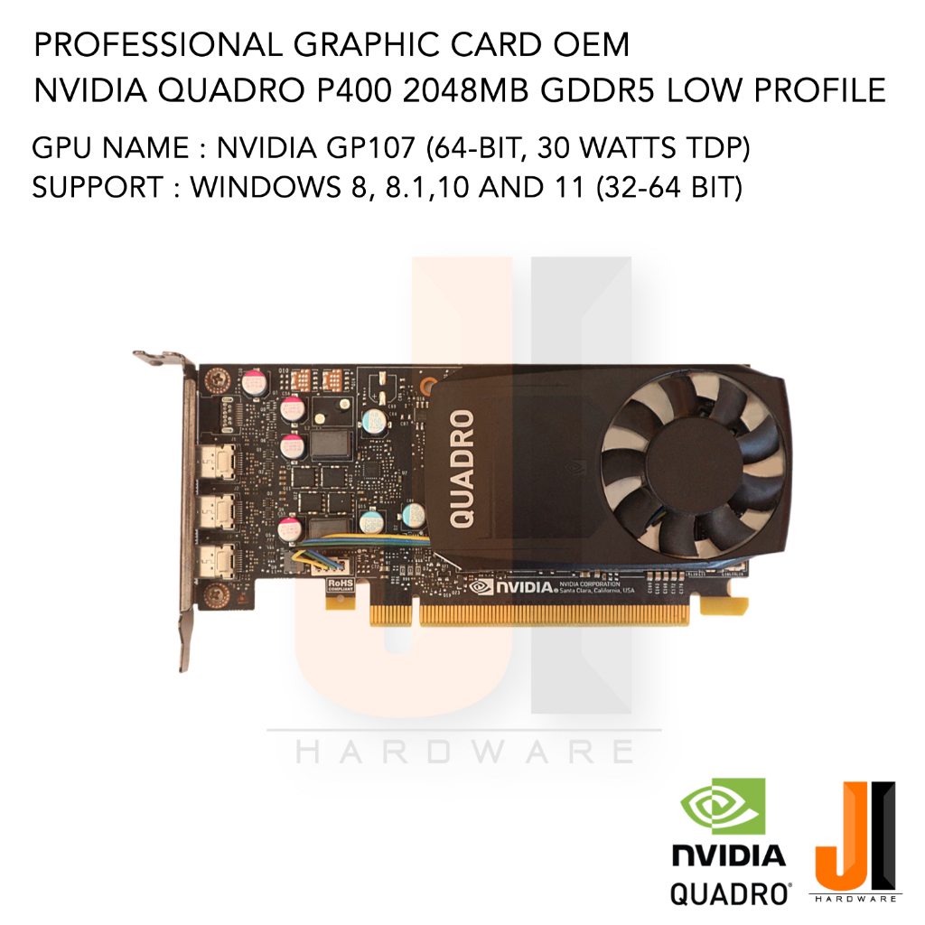 Professional graphic card Nvidia Quadro P400 2048MB 64-Bit GDDR5 OEM ...