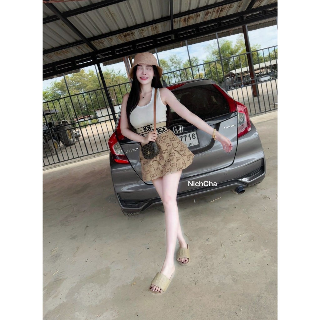 Nicha set เสื้อกล้าม - กระโปรง มีซับกางเกง ซิปหน้า | Shopee Thailand
