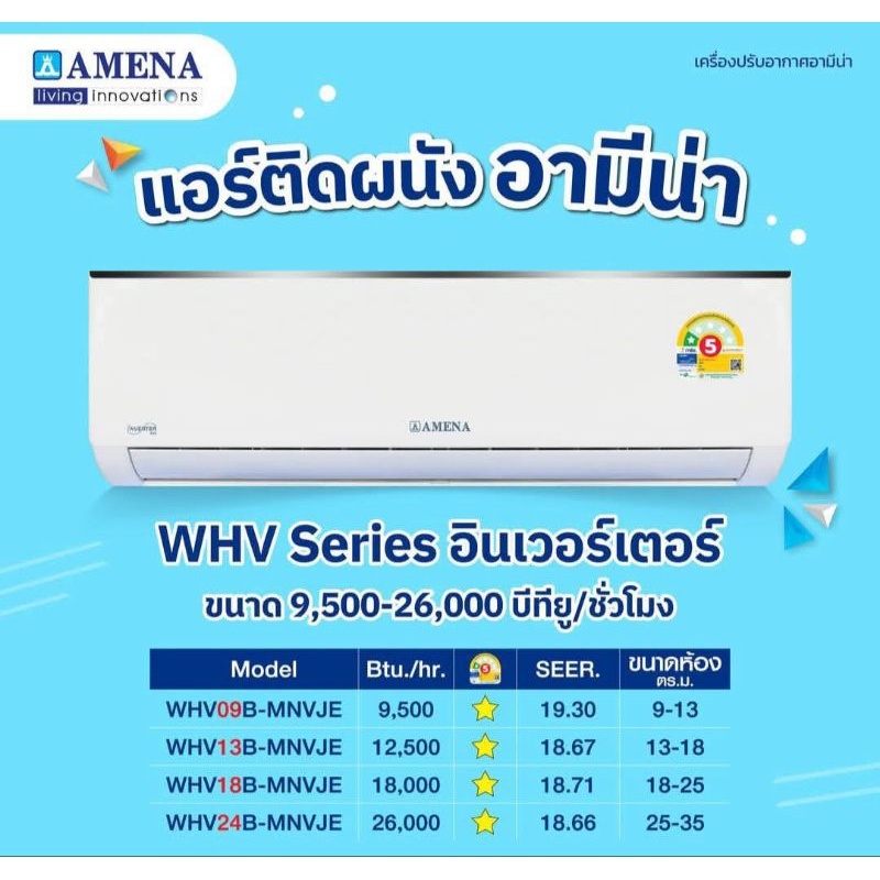 Amena รุ่น WHV inverterราคาเฉพาะเครื่อง | Shopee Thailand