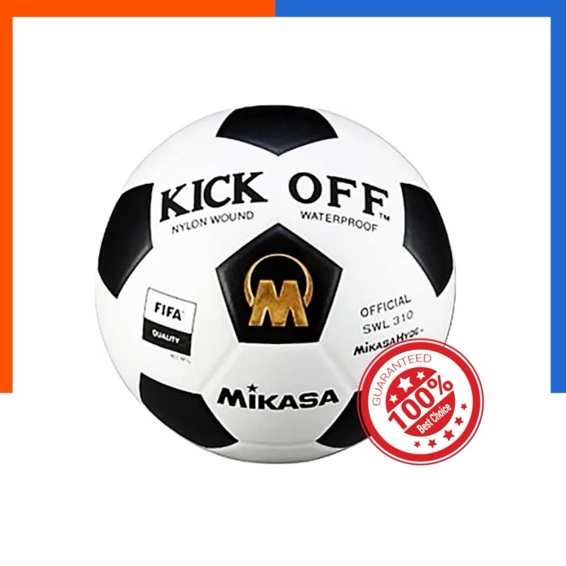 ลูกฟุตบอล หนังเย็บ TPU เบอร์ 5 ของแท้บริษัท Mikasa ขาวดำ ฟุตบอล MIKASA ...