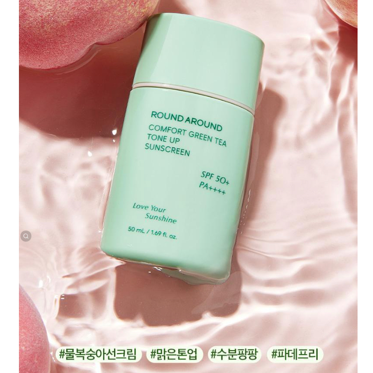 Round Around Comfort Green Tea Tone Up Sunscreen 50mL ครีมกันแดดโทนอัพ ...