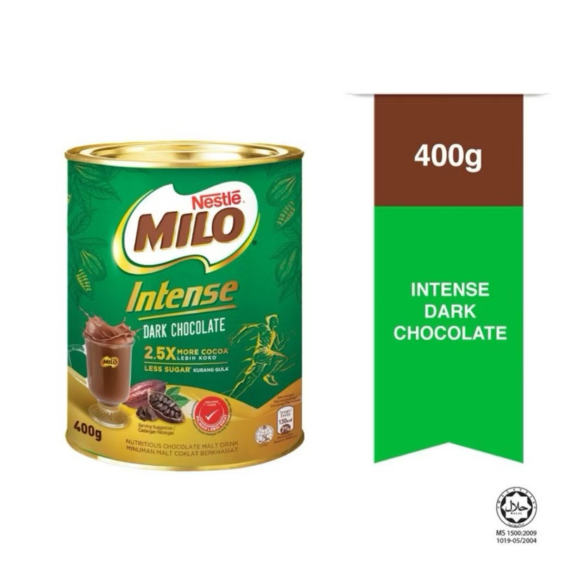Nestle Milo Dark Chocolate Intense less sugar ผงไมโลดาร์กช็อกโกแลต สูตร ...