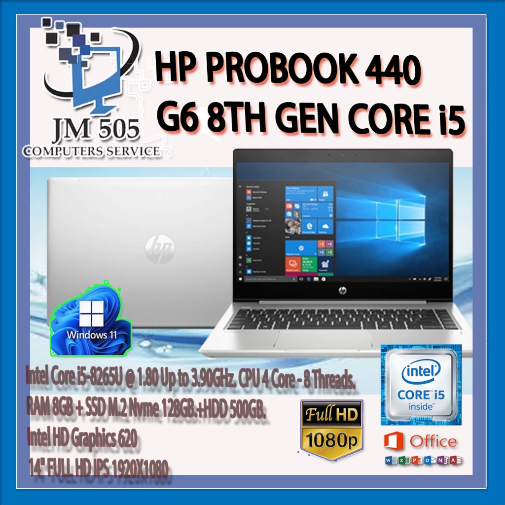 HP PROBOOK 440 G6 8TH GEN CORE I5 /8GB/256GB SSD/14" FHD IPS/WINDOWS11 ...