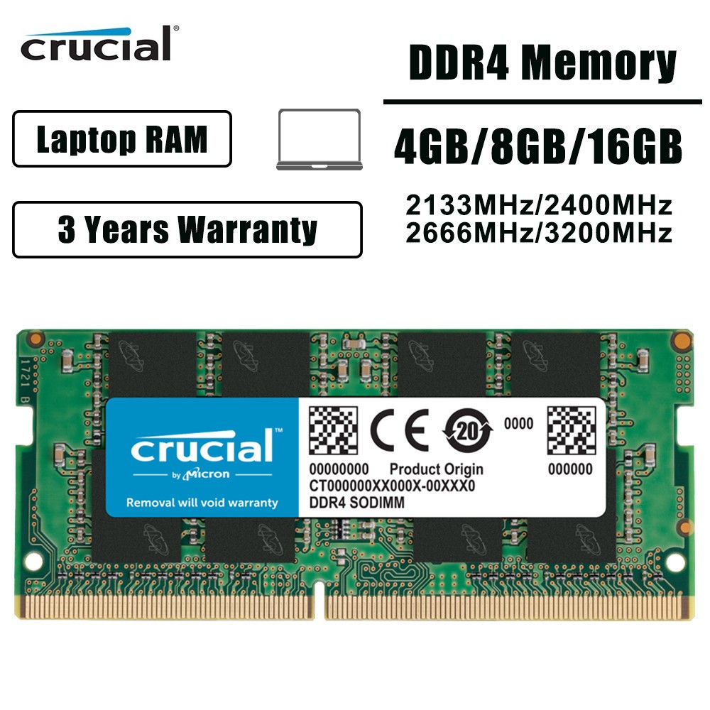 Crucial DDR4 RAM 4GB 8GB 16GB 2133Mhz 2400Mhz 2666Mhz 3200Mhz หน่วยความจำ SOIDMM สำหรับโน้ตบุ๊ก ...