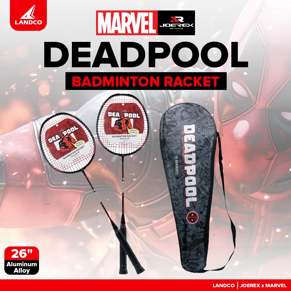 MARVEL มาร์เวล ไม้แบดมินตัน BADMINTON RACKET DEADPOOL 26"+ BAG RD/BK ...