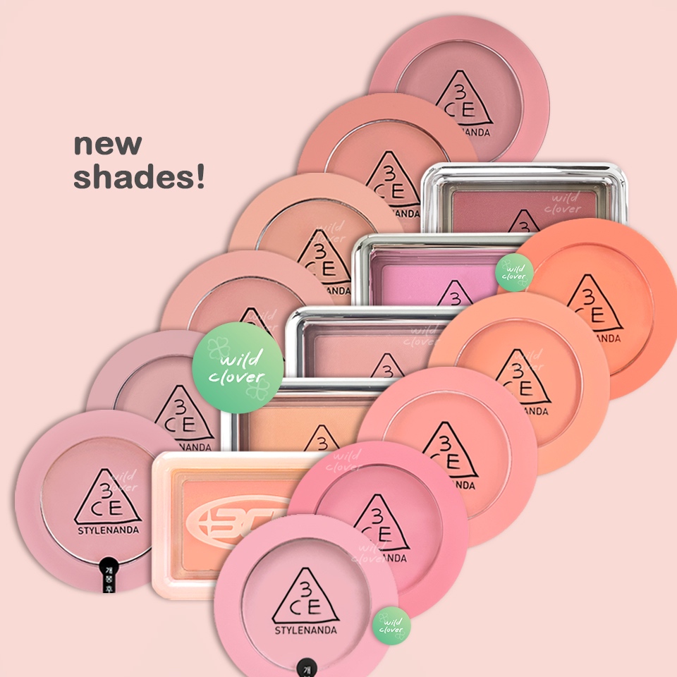 🍀 3CE : แท้vdoลด30% face blush & new take blusher pure pairing fools in ...