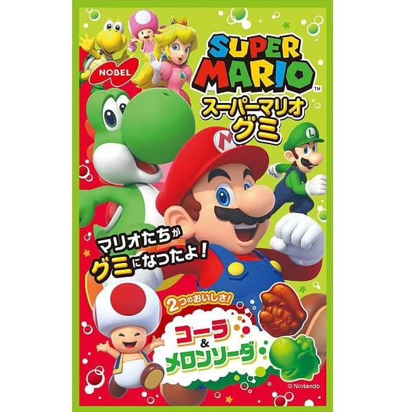 Nobel Confectionery Super Mario Gummy Cola & Melon Soda 50g from japan ...