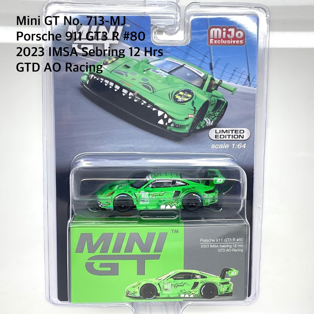 Mini GT No. 713-MJ Porsche 911 GT3 R #80 2023 IMSA Sebring 12 Hrs GTD ...