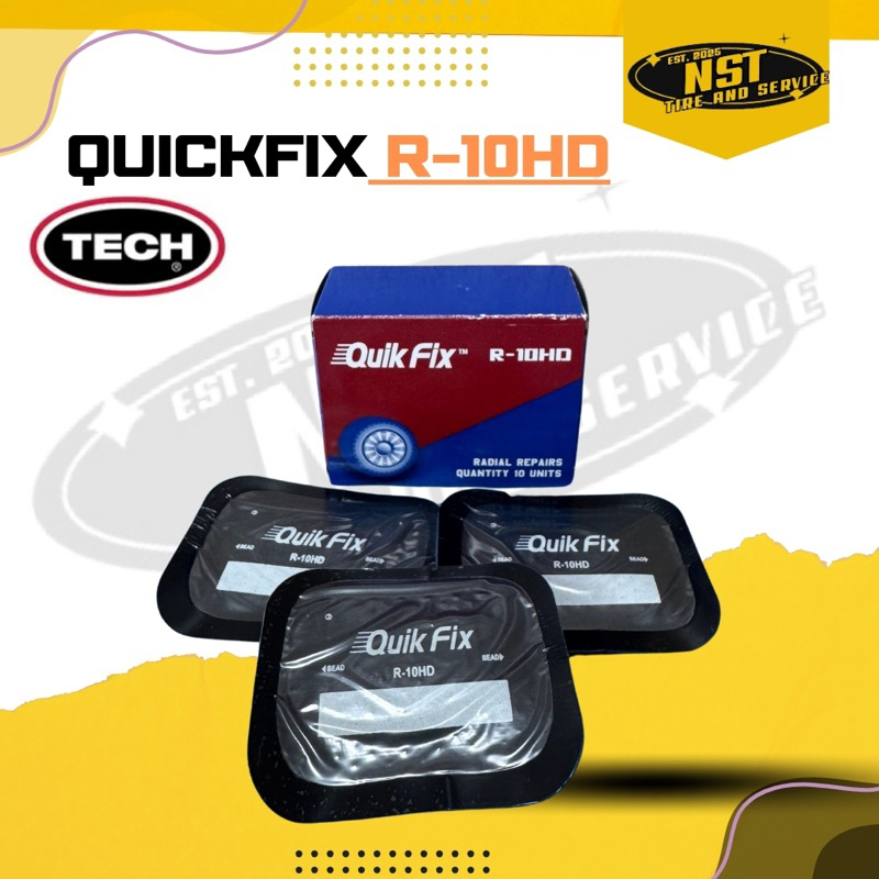 แผ่นปะยาง Quik Fix R-10HD ขนาด 65 X 80 มม. 1 กล่อง มี 10 แผ่นปะยางเรเดี ...