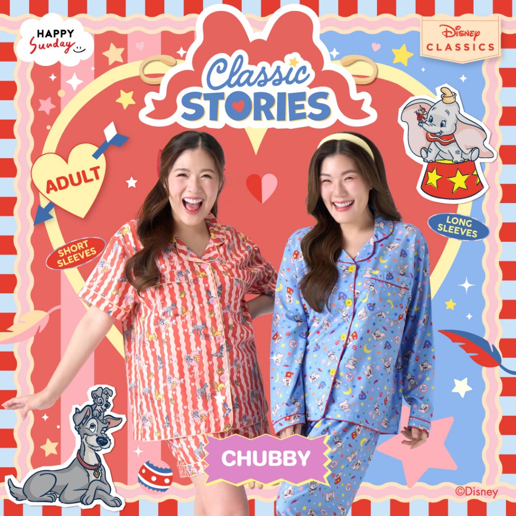 [CHUBBY SIZE] DISNEY CLASSIC STORIES PYJAMAS | ชุดนอนลายดัมโบ้ & ชุดนอน ...