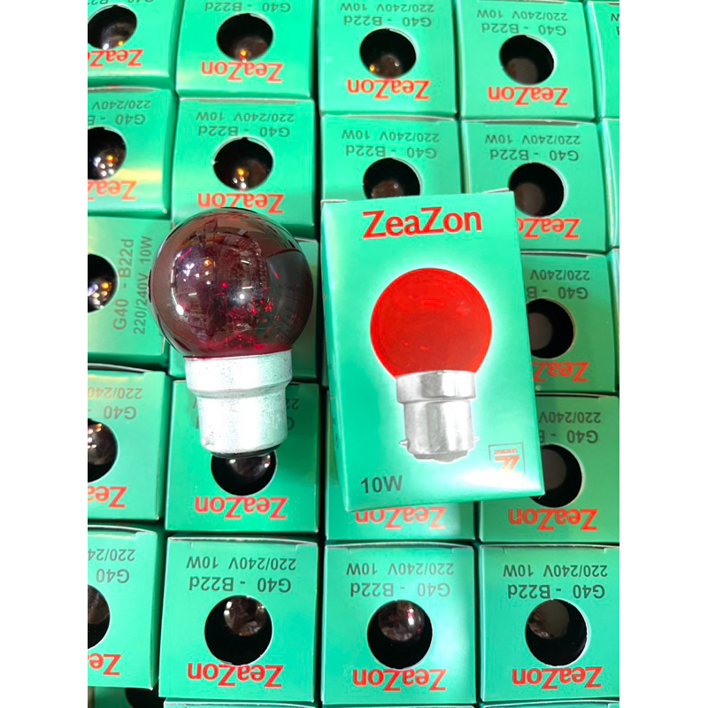 หลอดปิงปองสีแดงขั้วเขี้ยว 10w B22 220/240V ยี่ห้อZeaZon | Shopee Thailand