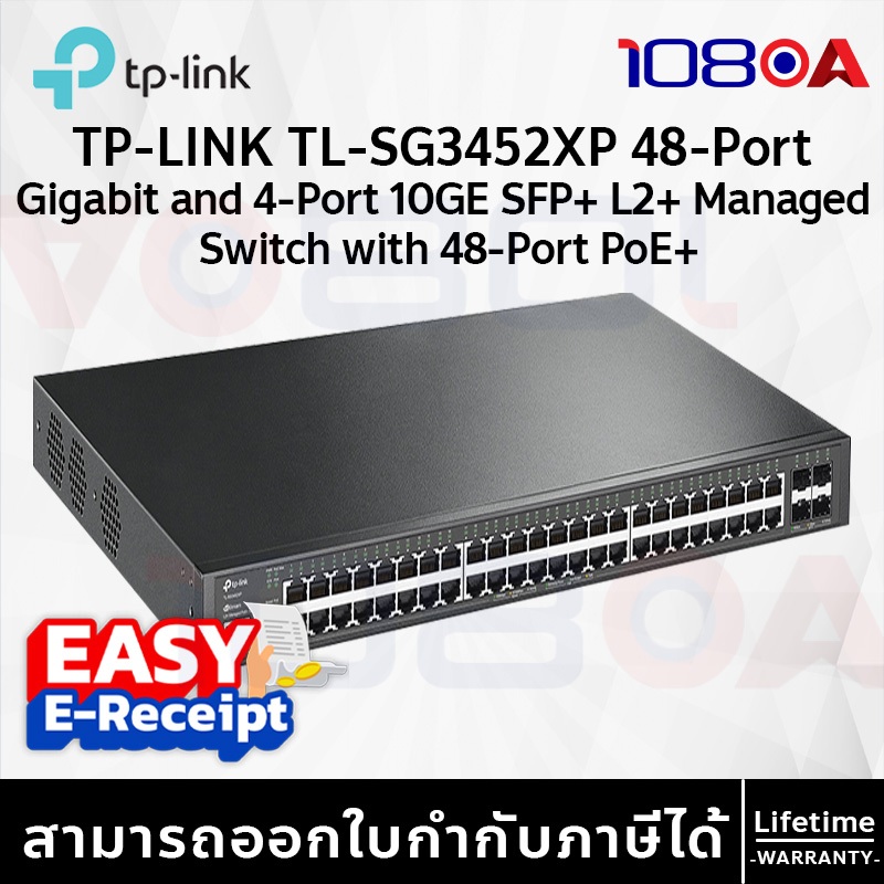 TP-LINK SG3452XP JetStream 48-Port Gigabit and 4-Port 10GE SFP+ L2 ...