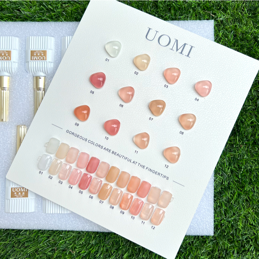 สีเจล สีเจลโทนสุขภาพดี UOMI สีเจลไซรัป ยกเซต 12 สี ชาร์ตสีแบบใหญ่ แถม ...