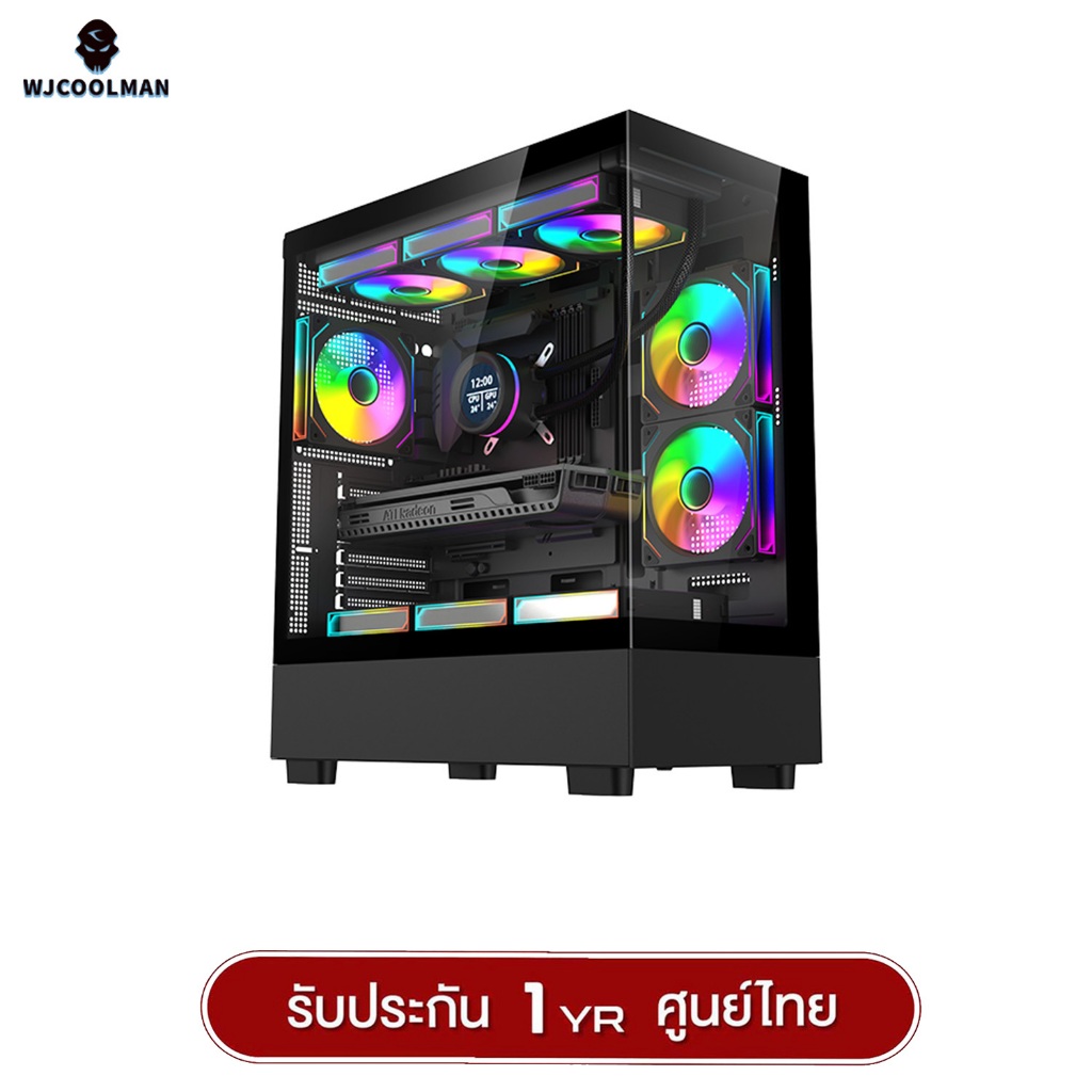 เคสคอมพิวเตอร์ WJCOOLMAN Ubasti Plus Panorama Tempered Glass MATX ...