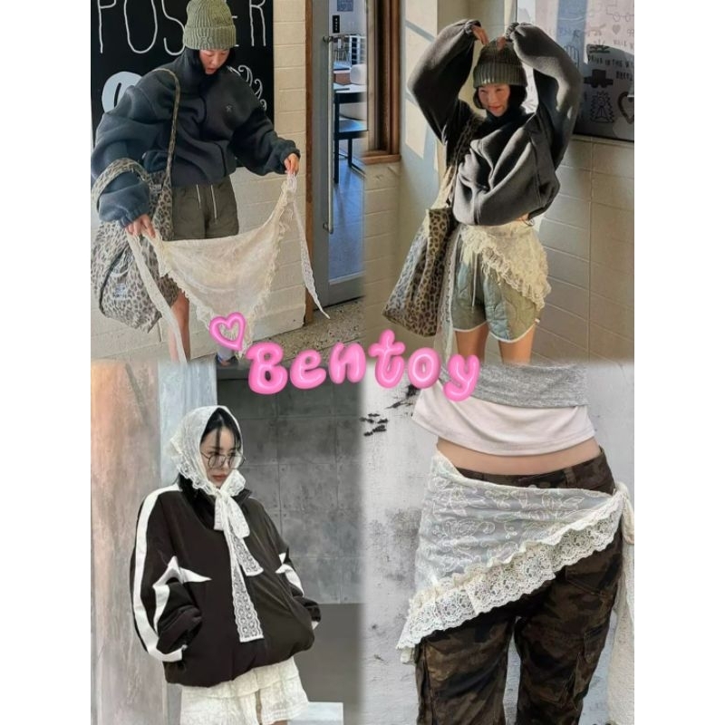 Bentoy🏝️ผ้าโพกเอว ลายลูกไม้ ตัดขอบ ผูกเอว คลุมผม เท่ๆ สไตล์ มินิมอลง ...