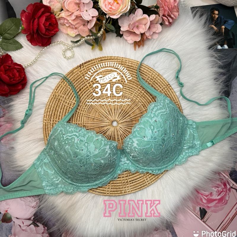 PINK Victoria’s Secret 34C ใหม่มาก ฟองบาง เพชร | Shopee Thailand