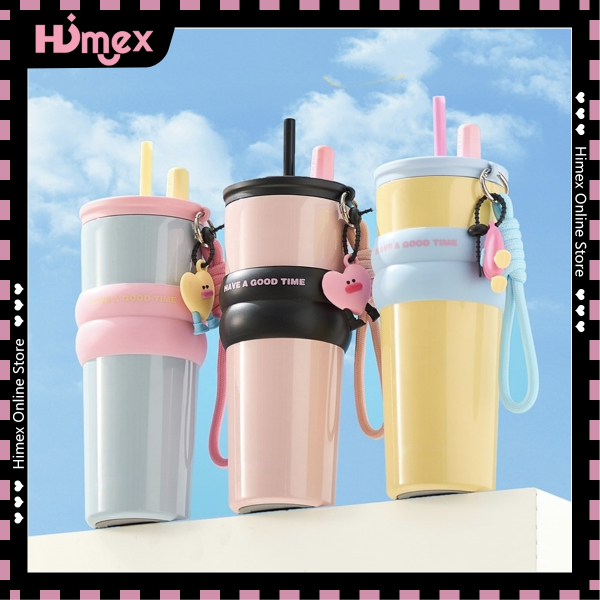 Himex แก้วน้ำเก็บความเย็น น่ารัก เกาหลี สีมาการอง 710ml แก้วกระติกน้ําร้อน สแตนเลส316 แก้วน้ำ ...