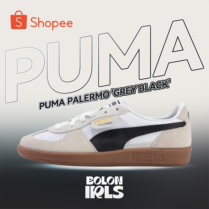 (ของแท้ 100 % )PUMA Palermo 'Grey Black' 399341-01 องเท้าผ้าใบ รองเท้า ...