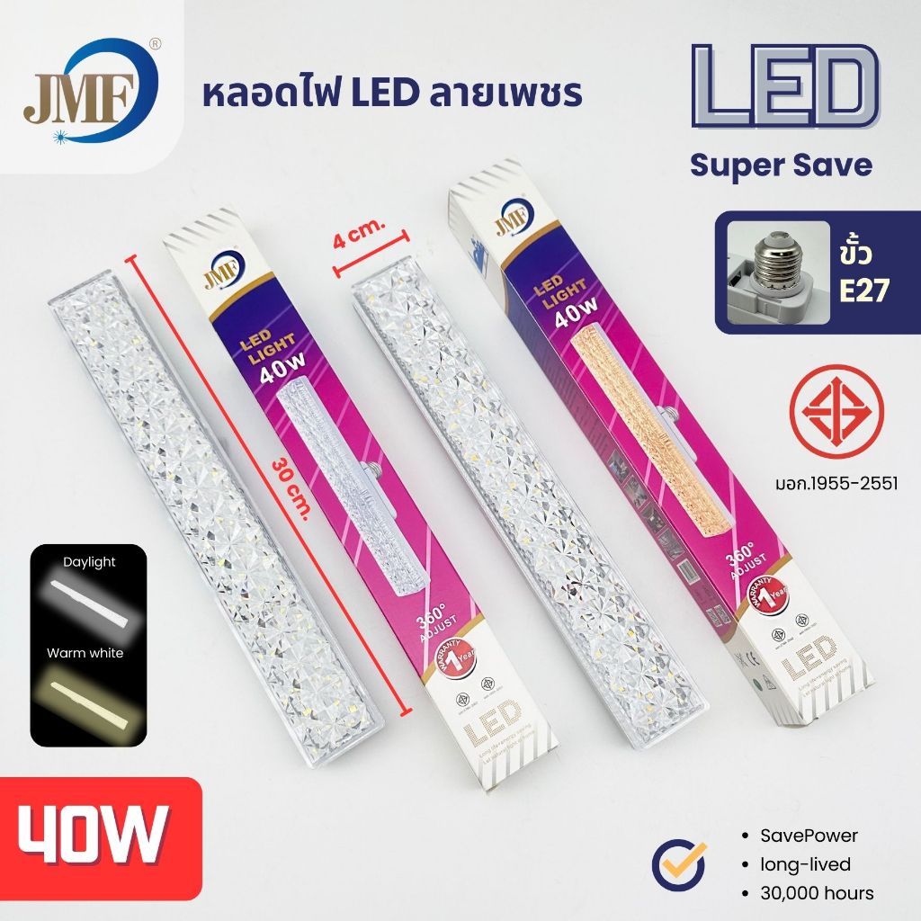 JMF หลอดไฟ LED บาร์ Super Bright E27 สก รูปาก หลอดไฟพลังงานสูง ไฟคริสตัล แถบหลอดไฟประหยัดพลังงาน ...