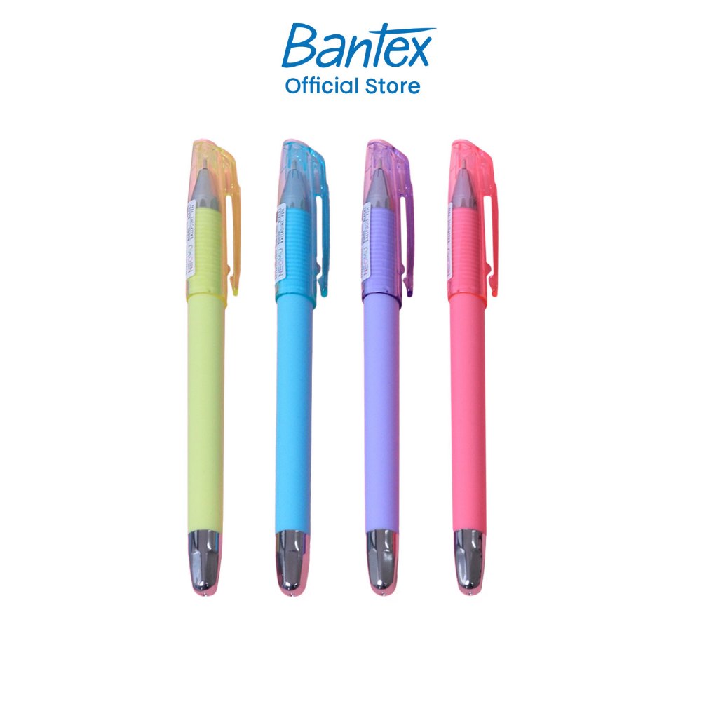 Bantex Bantex ปากกาลูกลื่น สุ่มสี 0.7mm หมึกสีดำ เขียนลื่น ผิวแมตต์ สี ...